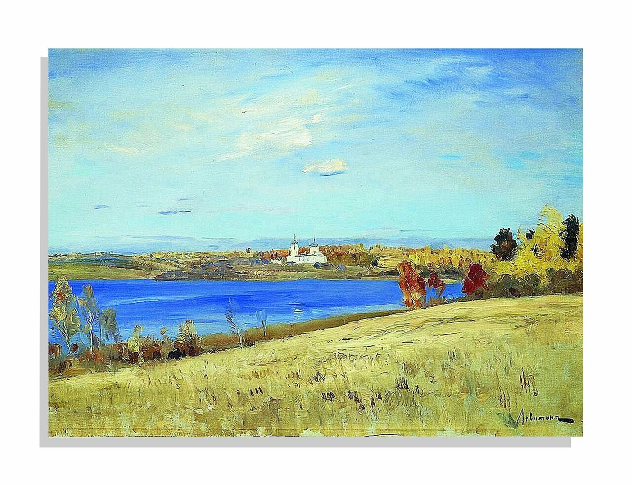 Картина на холсте, репродукция Осень. Река - Исаак Левитан