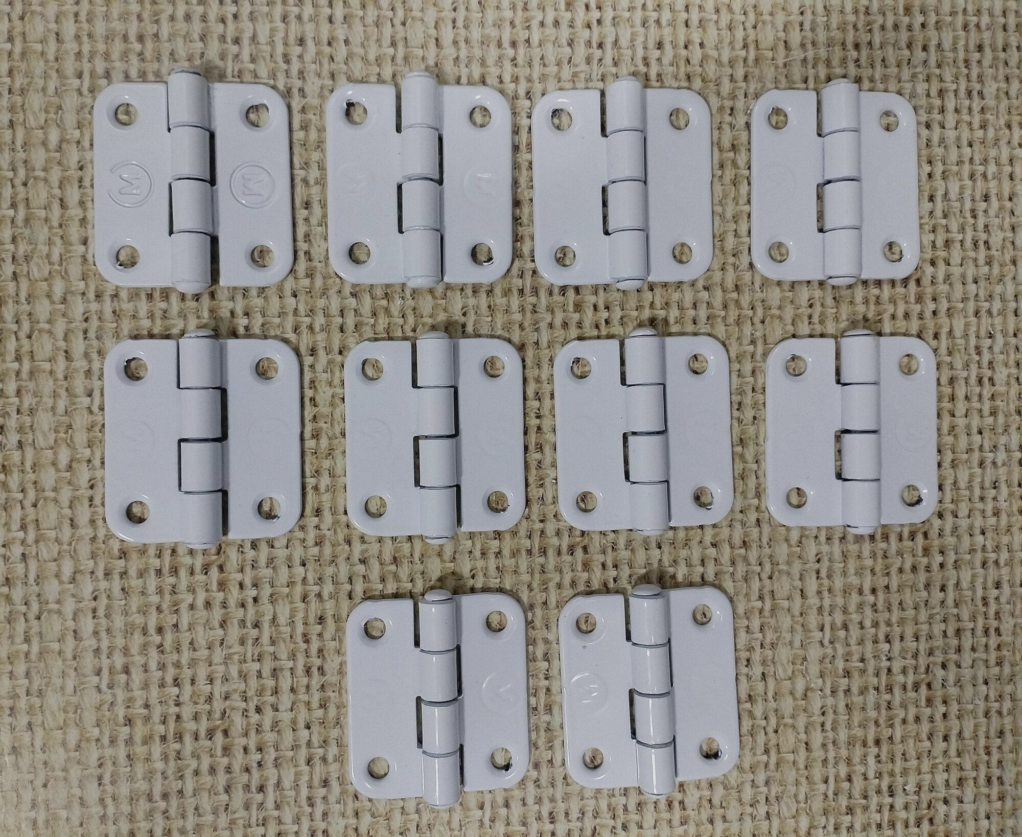 Петли дверные Белые 4см, 10 штуки