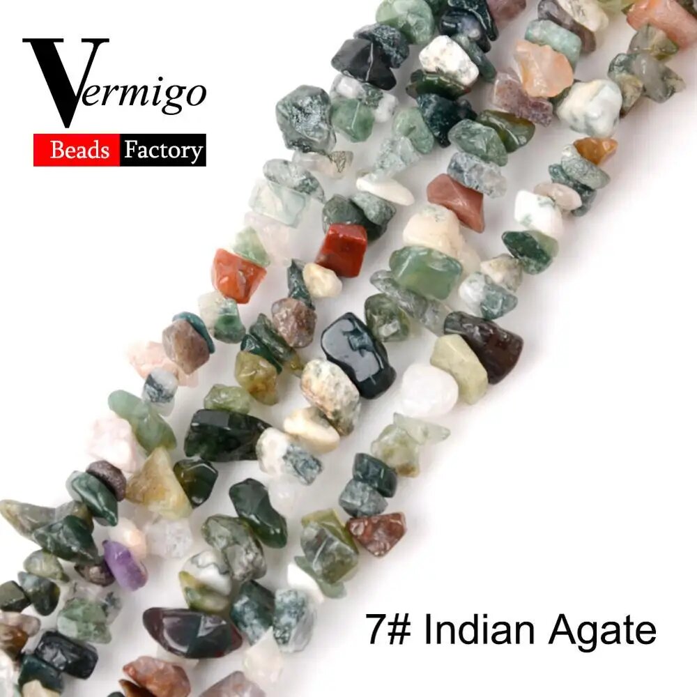 Бусины Vermigo из аметистов и тигрового глаза 3-5-8-12 мм Изумрудный, 5-8mm 16inches, India Agate