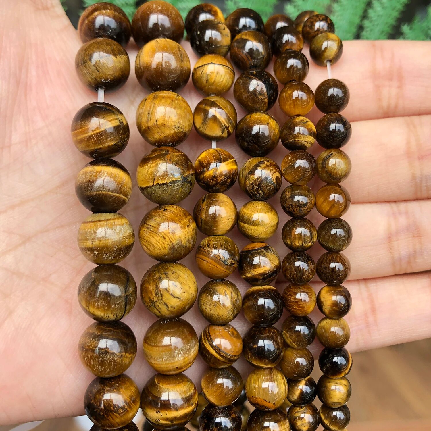 Бусины из натурального камня тигровый глаз аметист 4/6/8/10 мм GMB724 15 10mm 36pcs beads, Tiger Eye