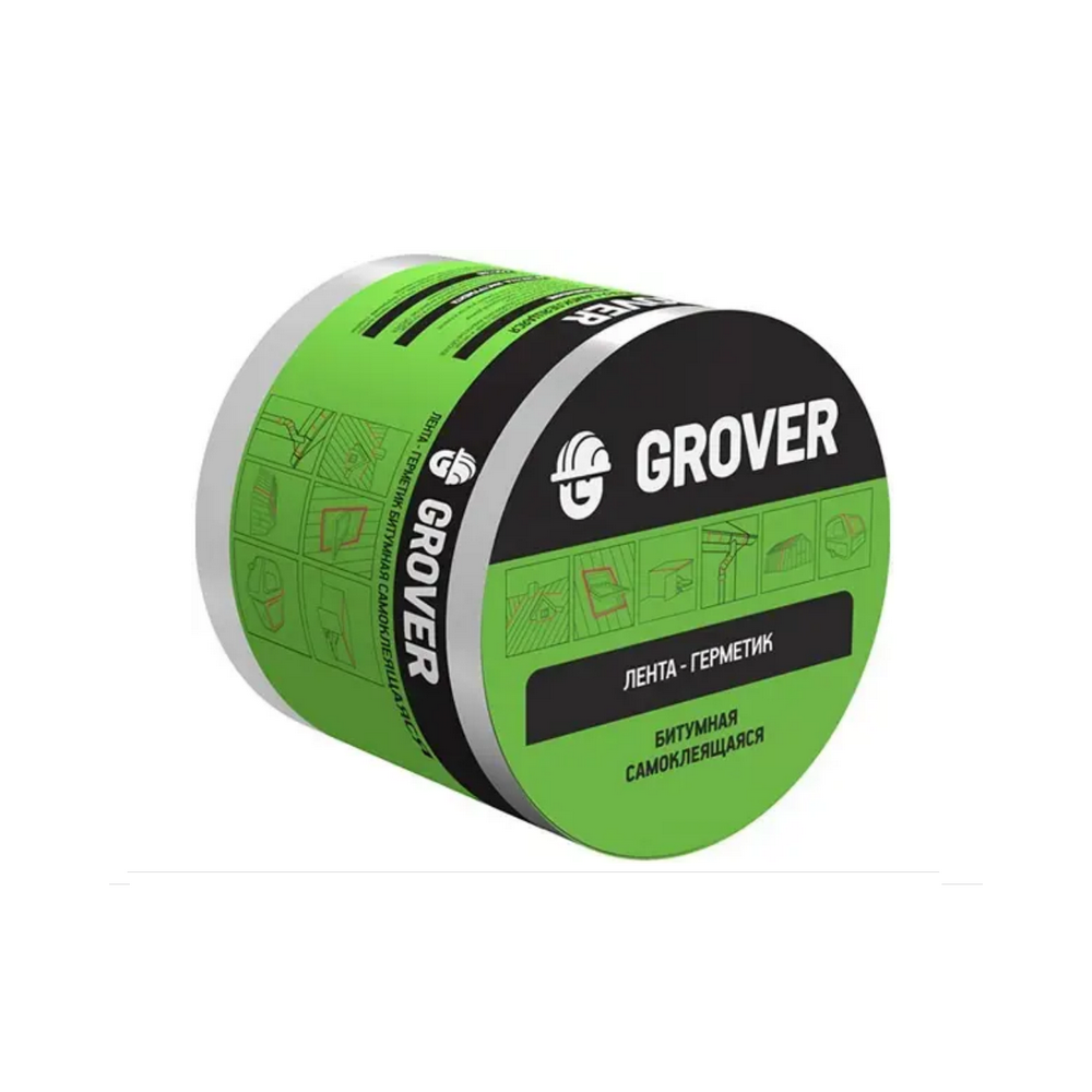 Лента-герметик Grover битумная серебристая 10 м×15 см для ремонта кровли и стыков