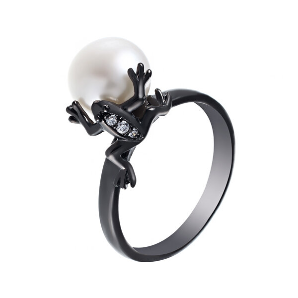 Кольцо, серебро, 925 проба, родирование, циркон, жемчуг культивированный