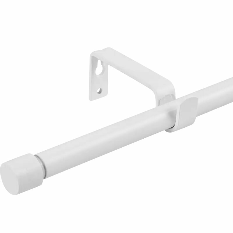 Карниз однорядный раздвижной Цилиндр d13/16 мм 120-210 см металл цвет белый