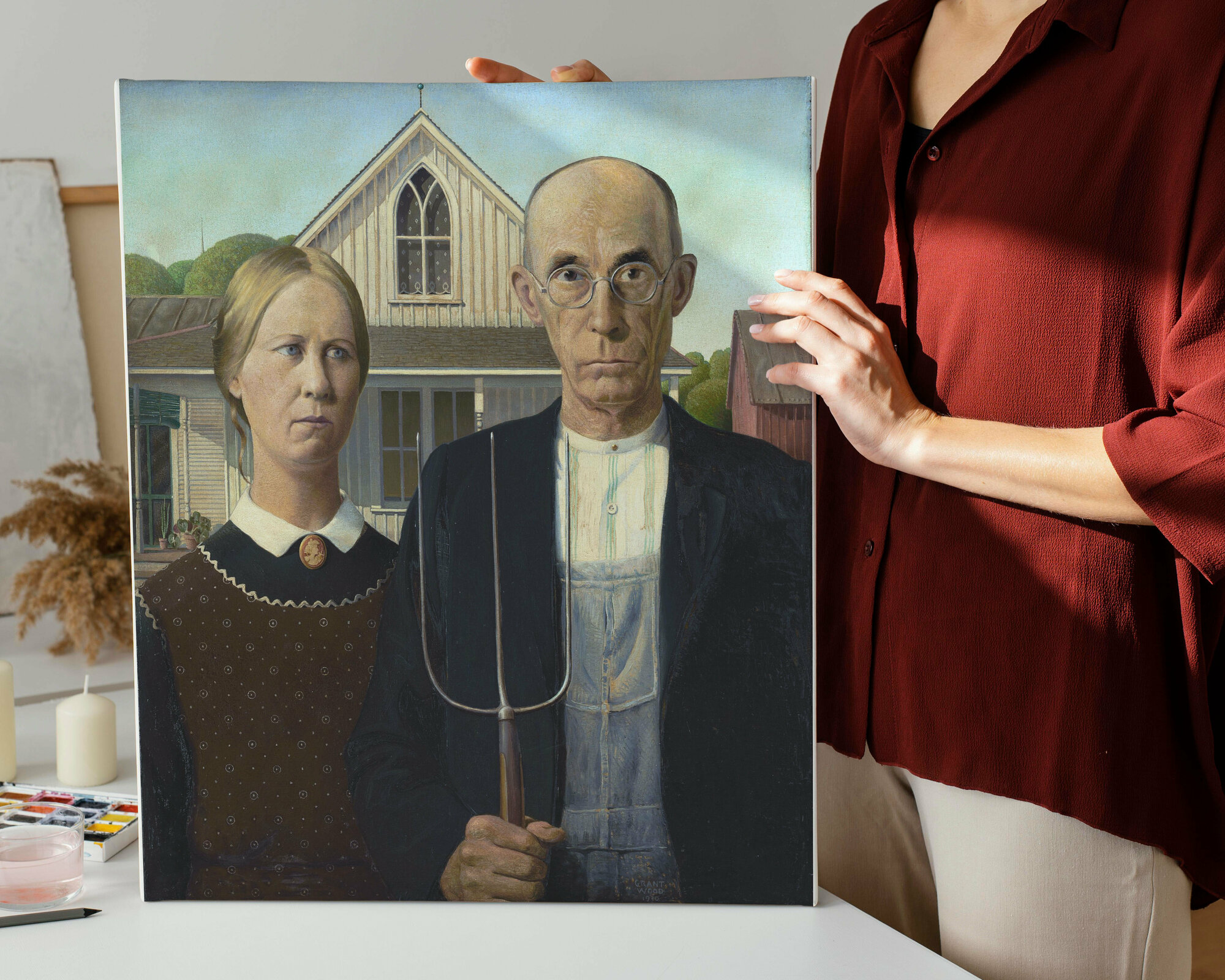 Картина RiverART "Американская готика" цифровая печать на холсте, подрамник (50x60см.) — фото 1