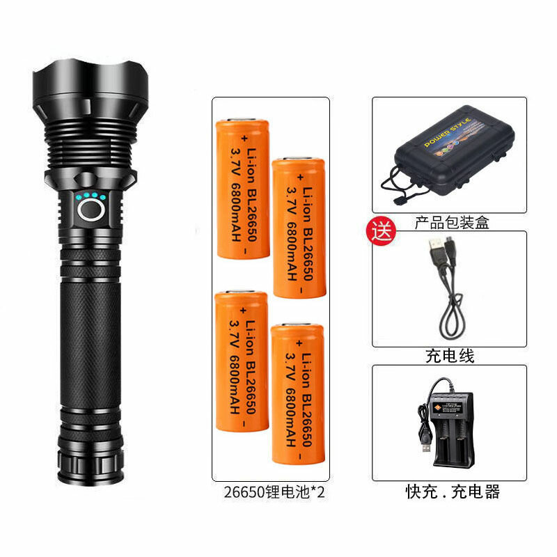 Фонарик P50, с телескопическим зумом, алюминиевый сплав, белый лазер P70, комплект с зарядным устройством