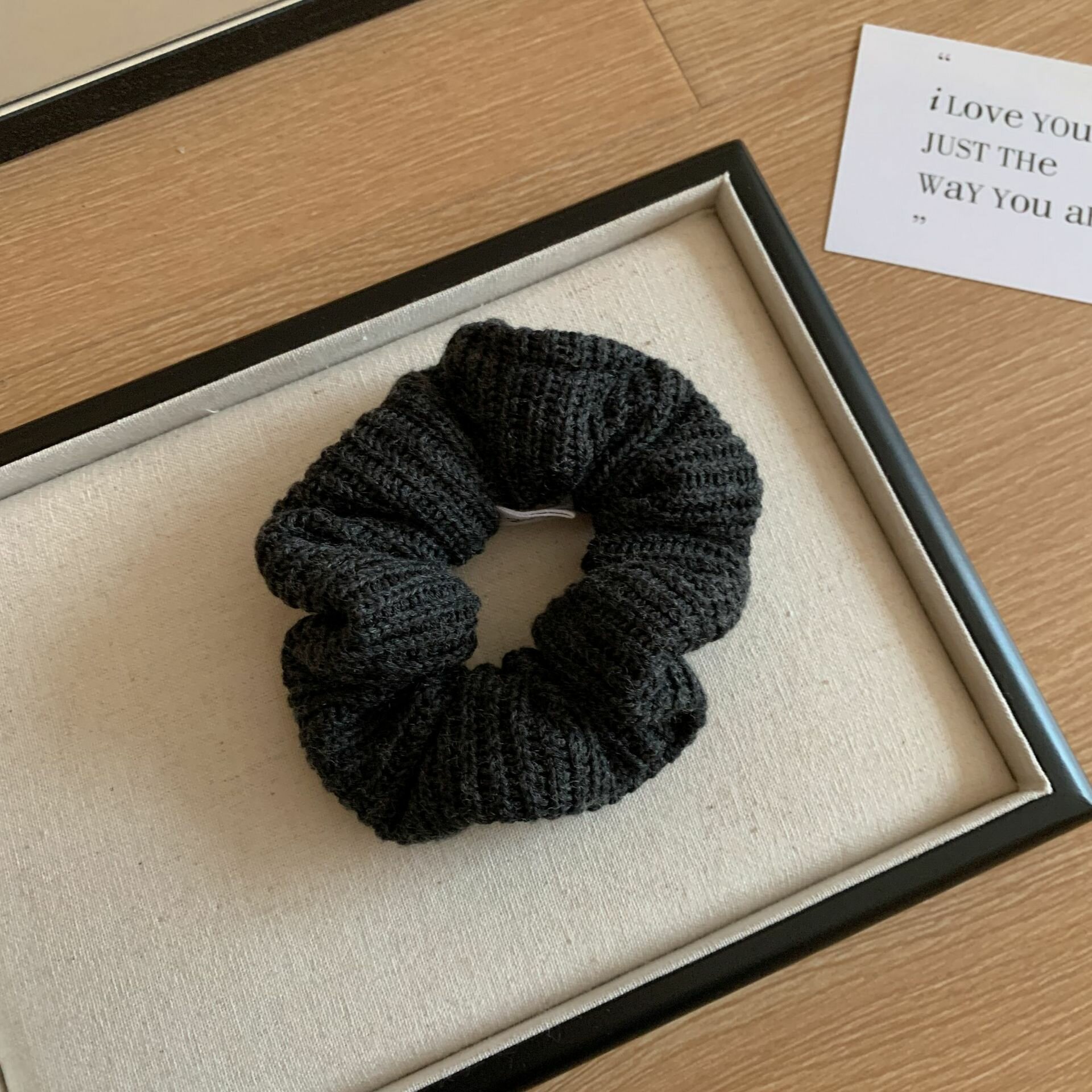 Лента для волос "Вязаное кольцо", ручная работа, ретро-стиль, черная