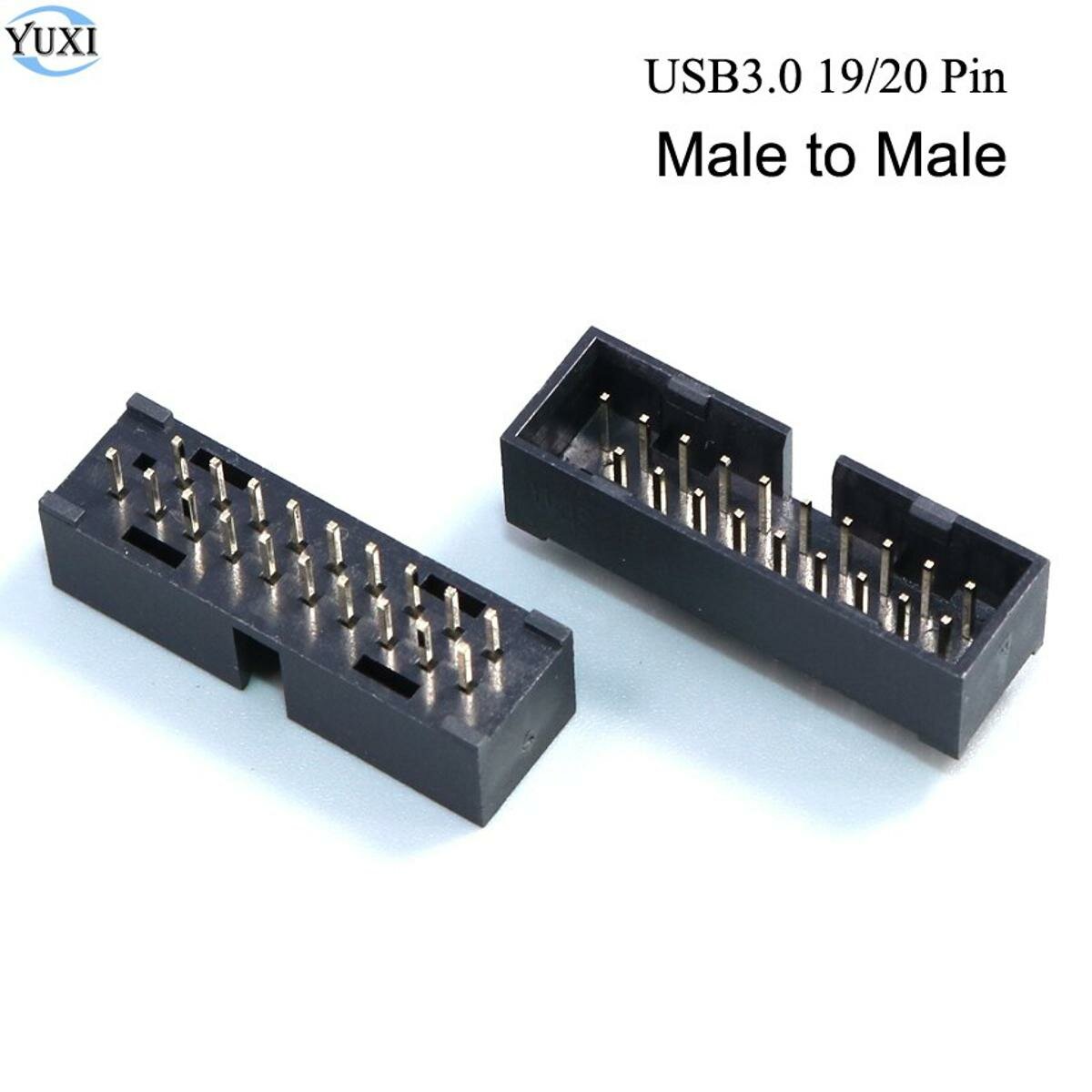 YuXi 2 шт. USB 3.0 20pin / 19 pin удлинительный адаптер типа «папа-папа» 180 градусов для материнской платы