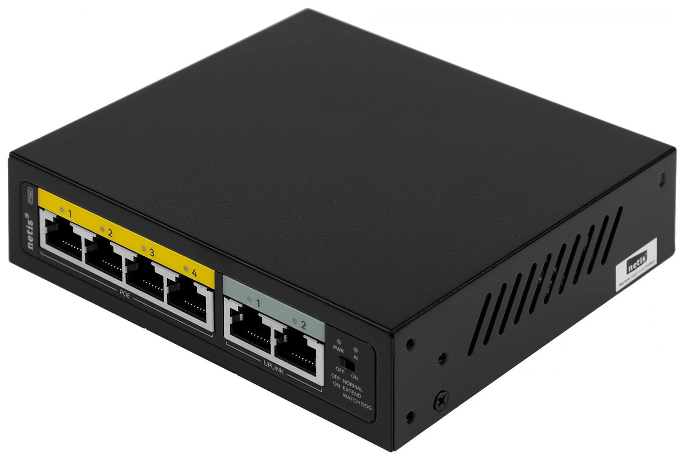 Коммутатор Netis P106C (L2), 6x100 Мбит/с, 4PoE+, 60W, неуправляемый