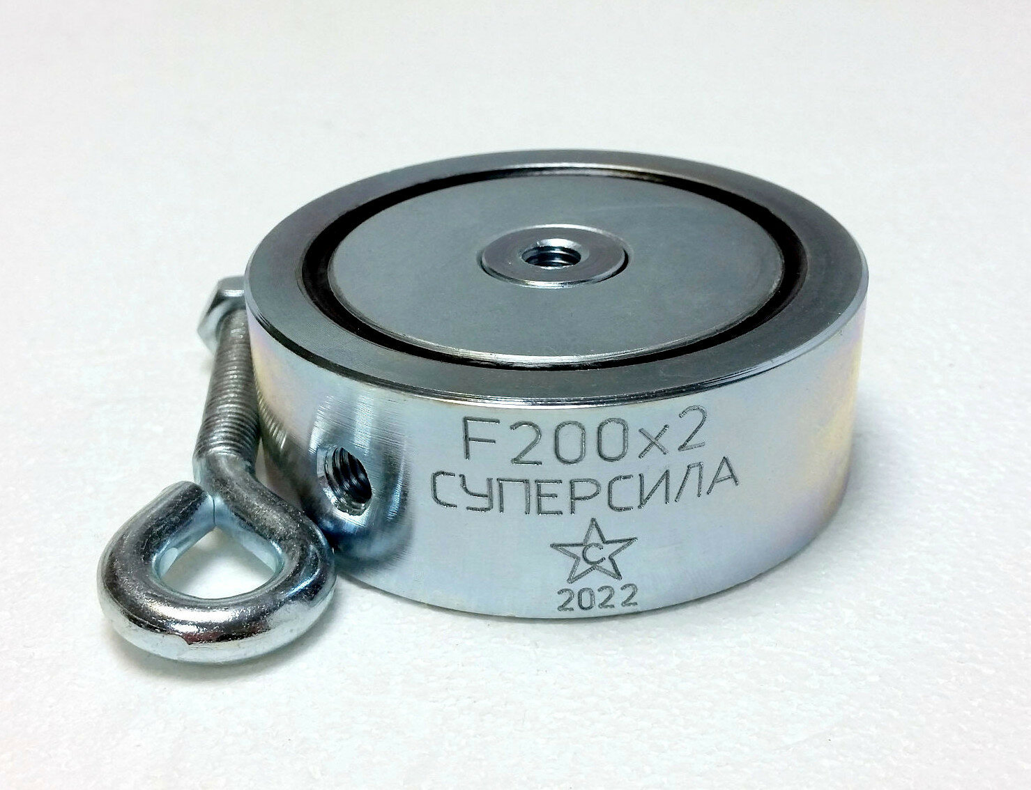 Магнит поисковый Суперсила F200x2 двухсторонний, 260 кг сцепление