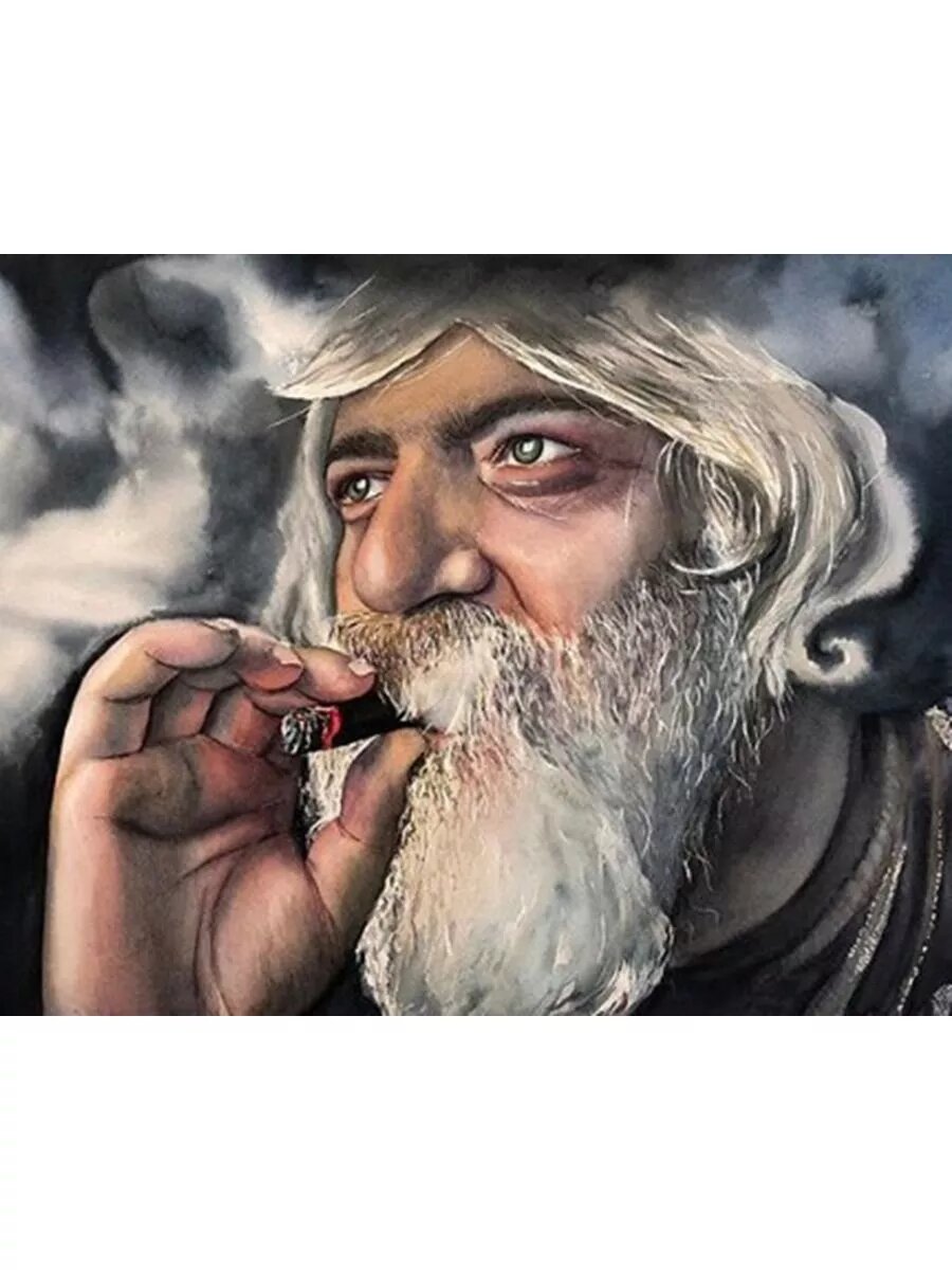 Картина по номерам Суровый дедушка 40х50 см
