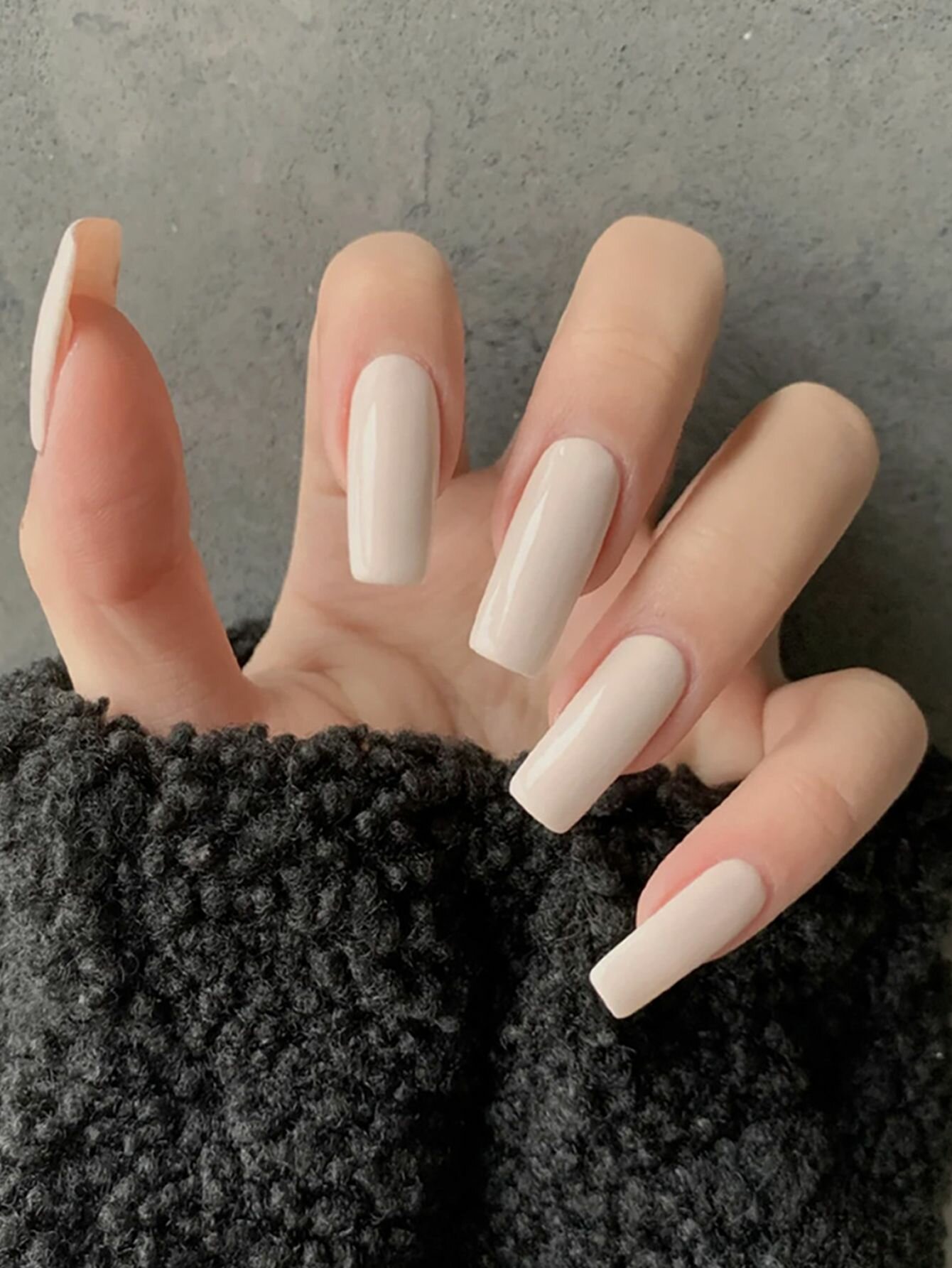 Длинные однотонные бежевые квадратные накладные ногти с полным покрытием квадратные искусственные ногти для любителей маникюра и блоггеров о красоте