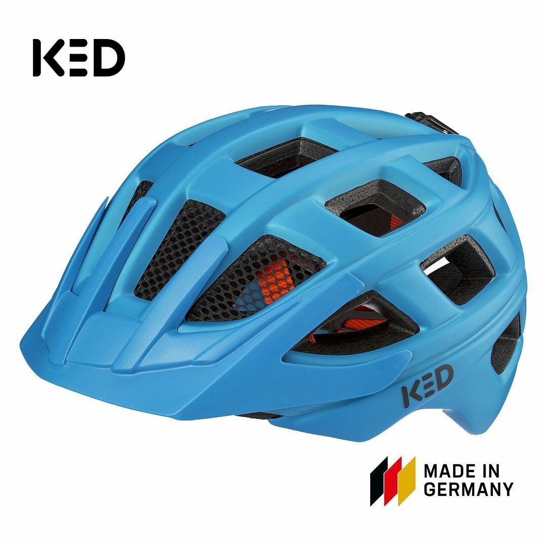 Шлем детский защитный для велосипеда, роликов, самоката, скейтборда, спортивный синий велошлем для детей KED Kailu Blue Matt, размер S (49-53)