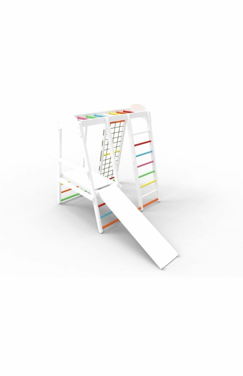 Детский спортивный комплекс Залезайка Снежок виде для дома деревянный уголок