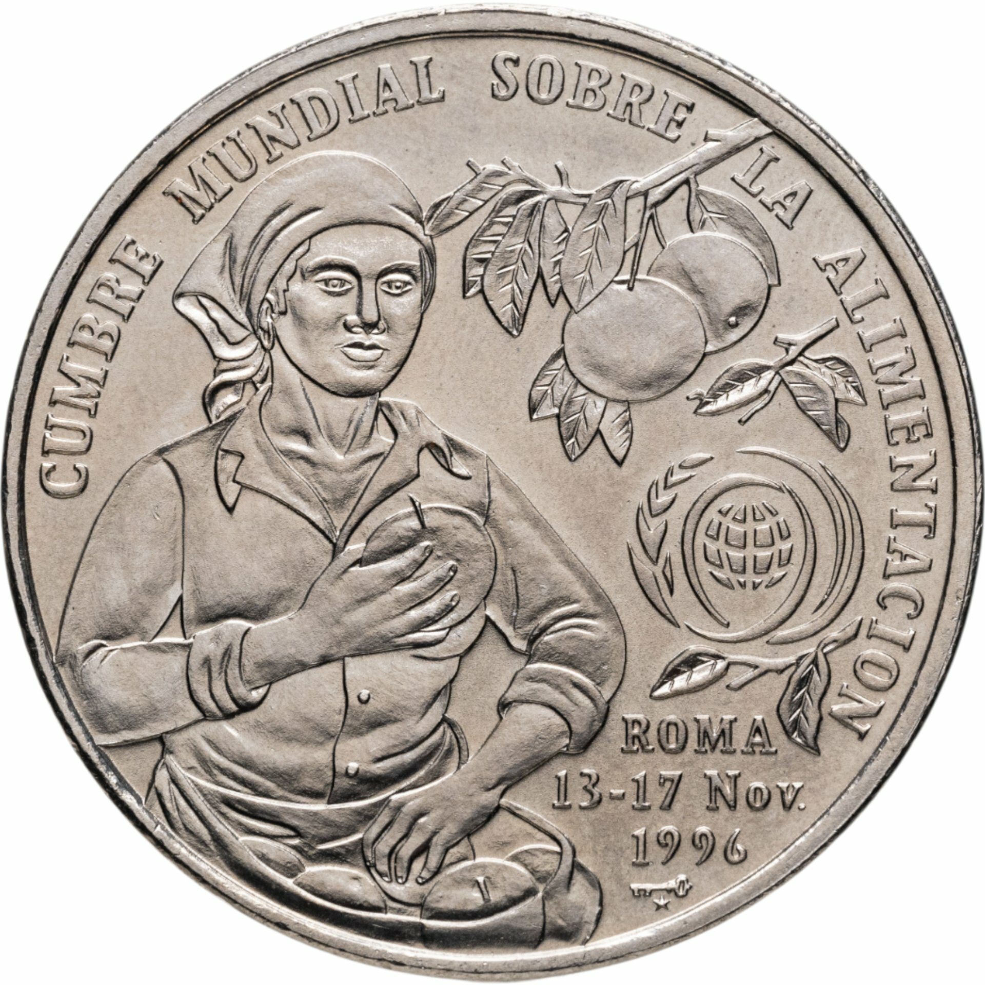 Куба 1 песо peso 1996 "ФАО - Международная конференция в Риме", Мельхиор медь-никель, в сохранности UNC