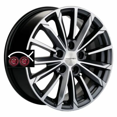 Колесный диск Khomen Wheels KHW1611 (Huyndai/Mazda) 6x16 5x114.3 ET45 D67.1 серый
