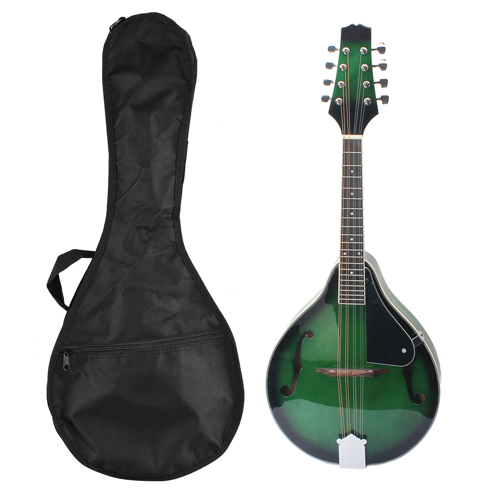 Мандолина в стиле А, 8-струнная, корпус из липы, гриф из инженерной древесины, регулируемые струны, инструмент для начинающих, в комплекте с чехлом для хранения.