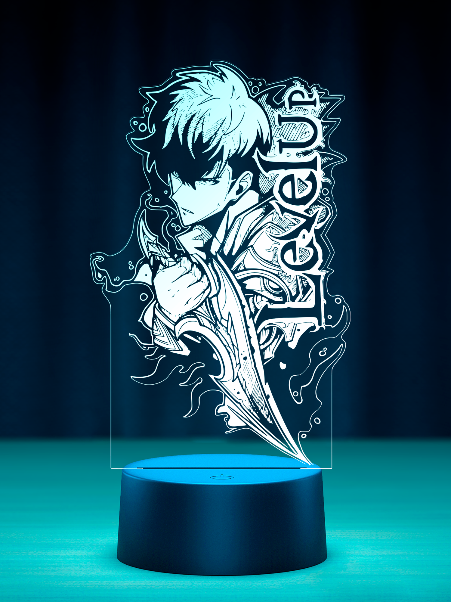 Ночник Аниме Поднятие уровня в одиночку - Anime Solo leveling. Подарок фанату аниме и манги — декор в комнату с любимыми персонажами, в стиле отаку и японской анимации.