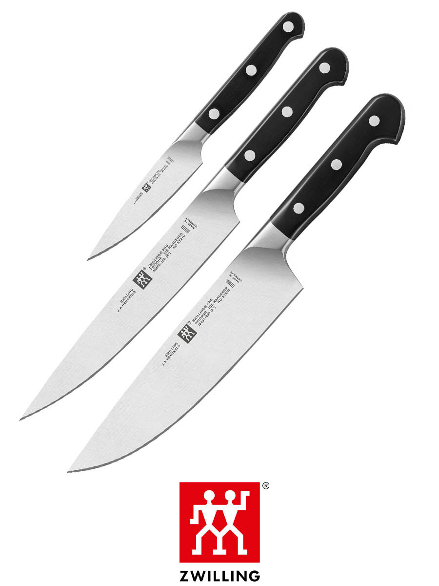 Набор кухонных ножей Zwilling Pro, 3 предмета, нержавеющая сталь/пластик