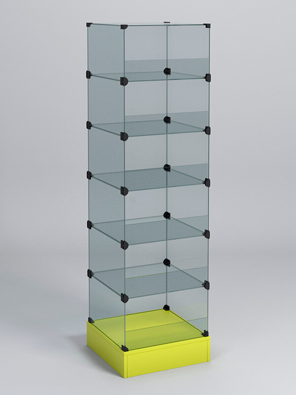 Витрина "КУБ" №502-КО стаканчик (без дверок, передняя стенка - стекло), Лайм