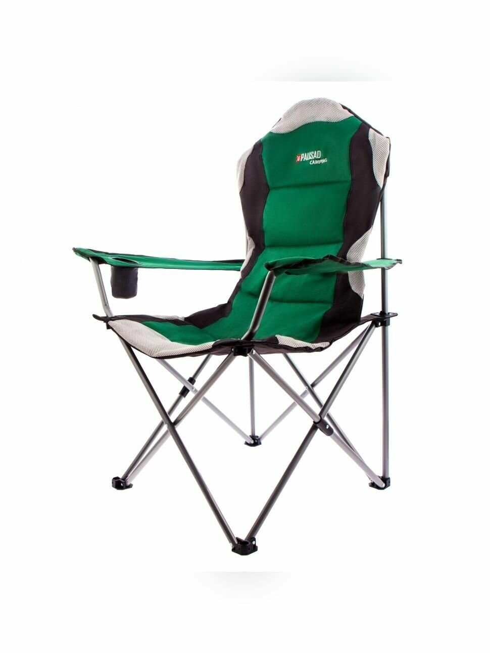 Кресло складное с подлокотниками и подстаканником, 60 х 60 х 110/92 см, Camping Palisad 69592
