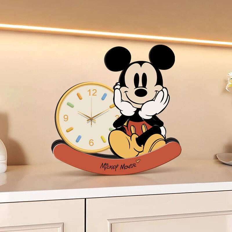 Бесшумные настольные часы с Микки, забавный непадающий дизайн, подходит для интерьера