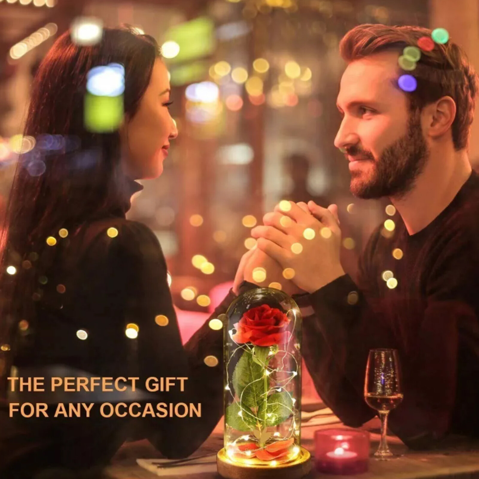 Лампа в виде стеклянной бутылки с розой, красивая яркая светодиодная лампа в виде сухоцвета розы для подарков на день рождения и День святого Валентина