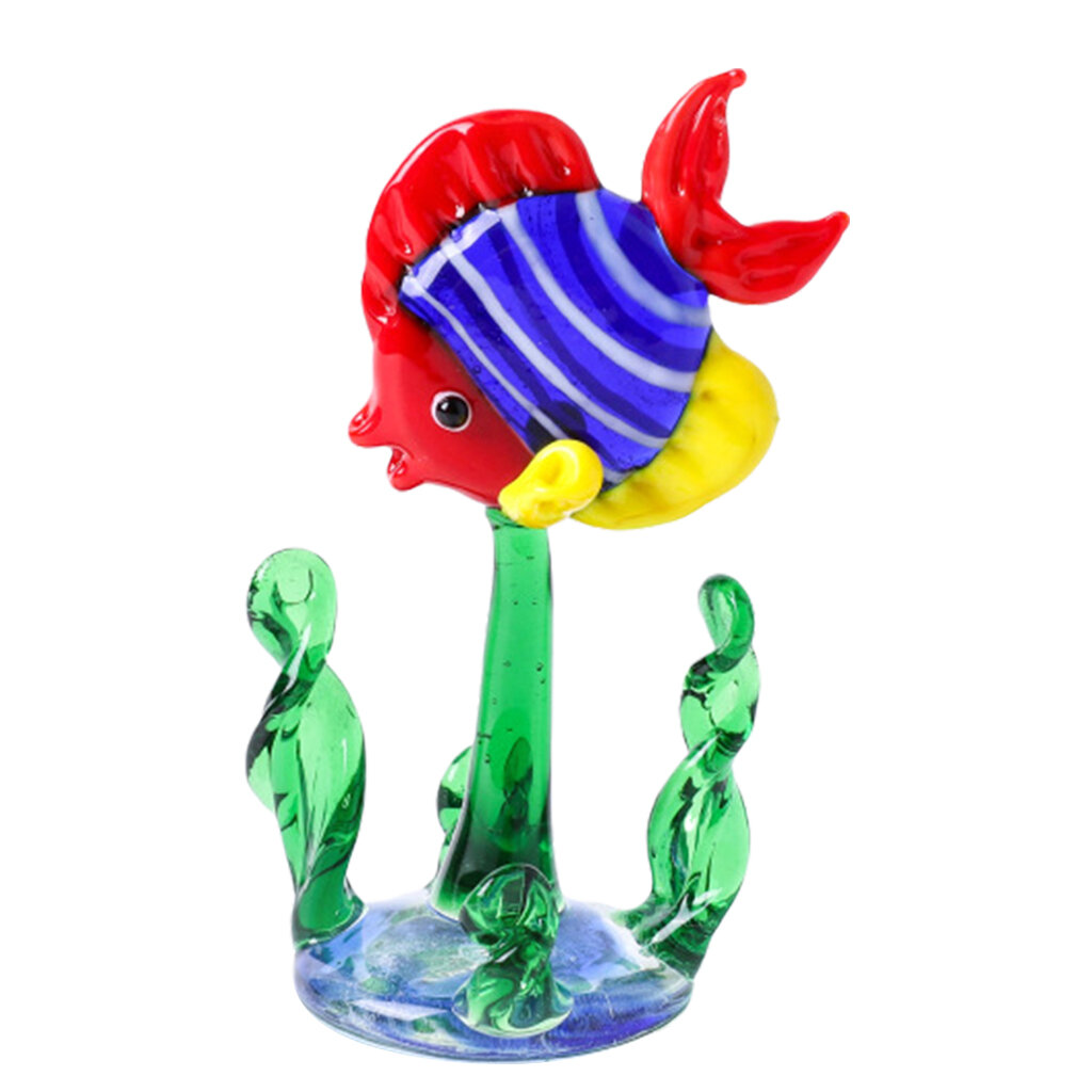 Реалистичная Рыба Водяная Трава Растение Стеклянная статуя Орнамент статуэтки Аквариумный Декор