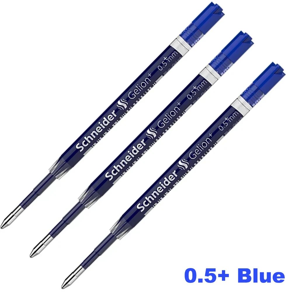 Стержни для гелевых ручек Schneider G2 Gelion+ 0,5 мм черные, синие Синий, 3pcs Blue Refills