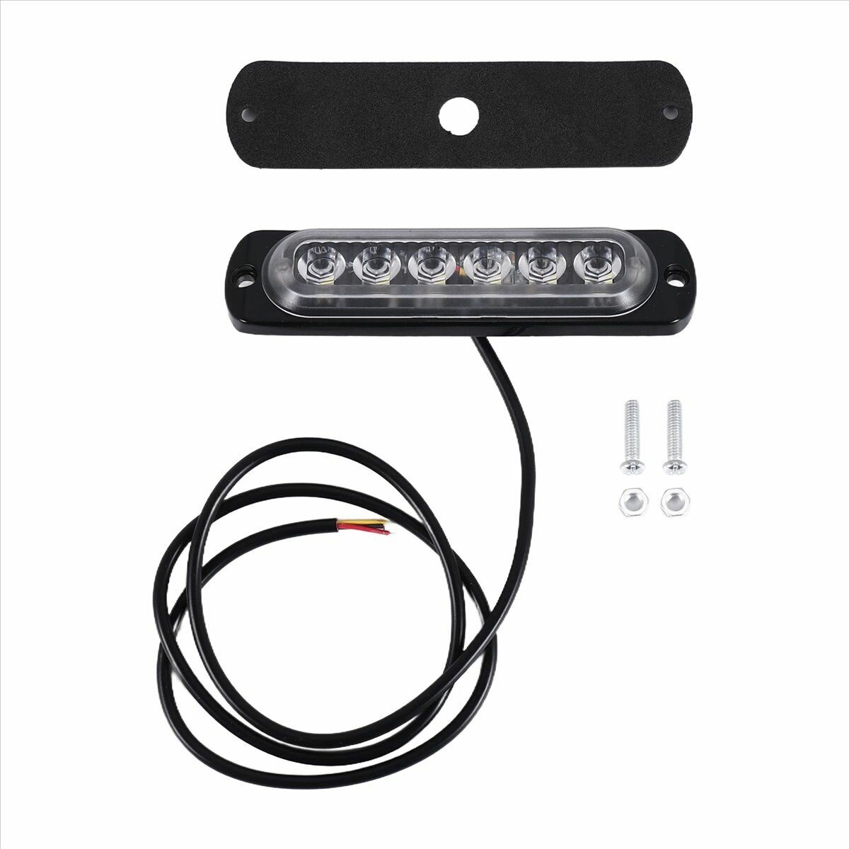 12 В-24 В 6 светодиодов автомобильный стробоскоп мигающий белый