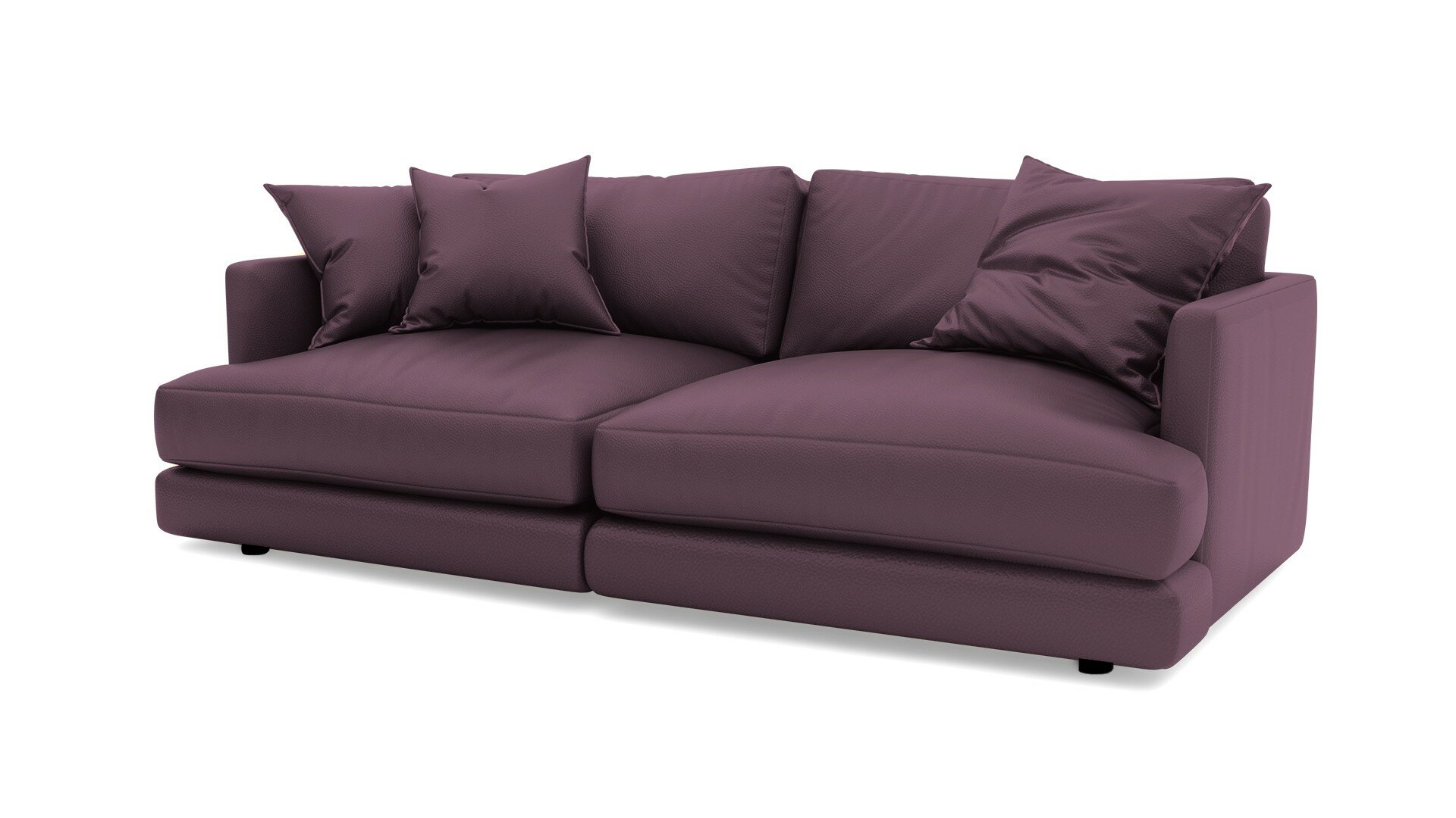 Диван Ибица 2 Galaxy Violet (экокожа) NEW 212x105x87 см, светло-бежевый Экокожа, еврокнижка Фиеста