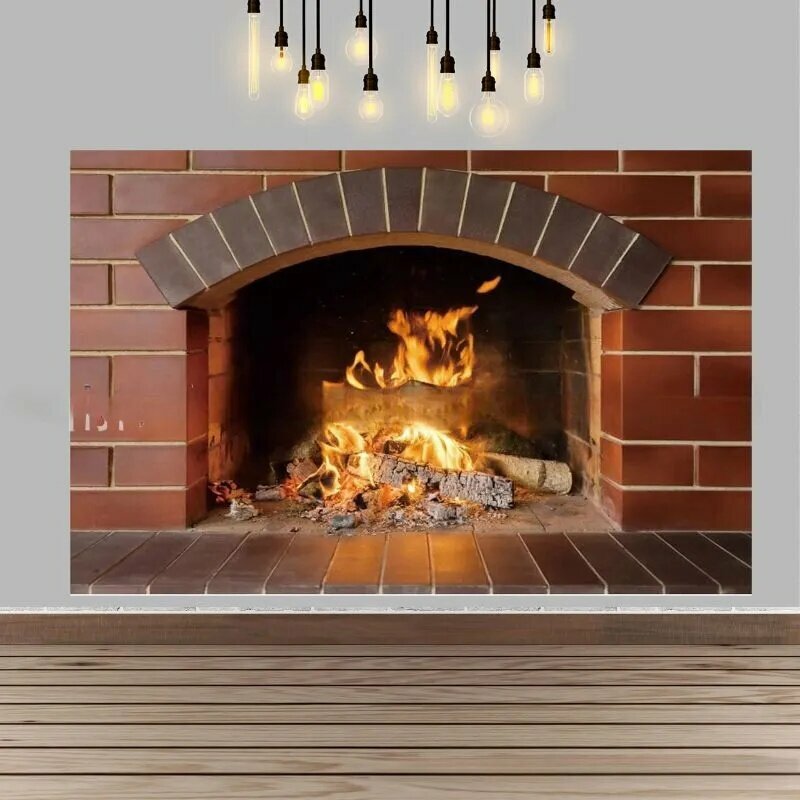 Постер "Камин", 150 см х 100 см