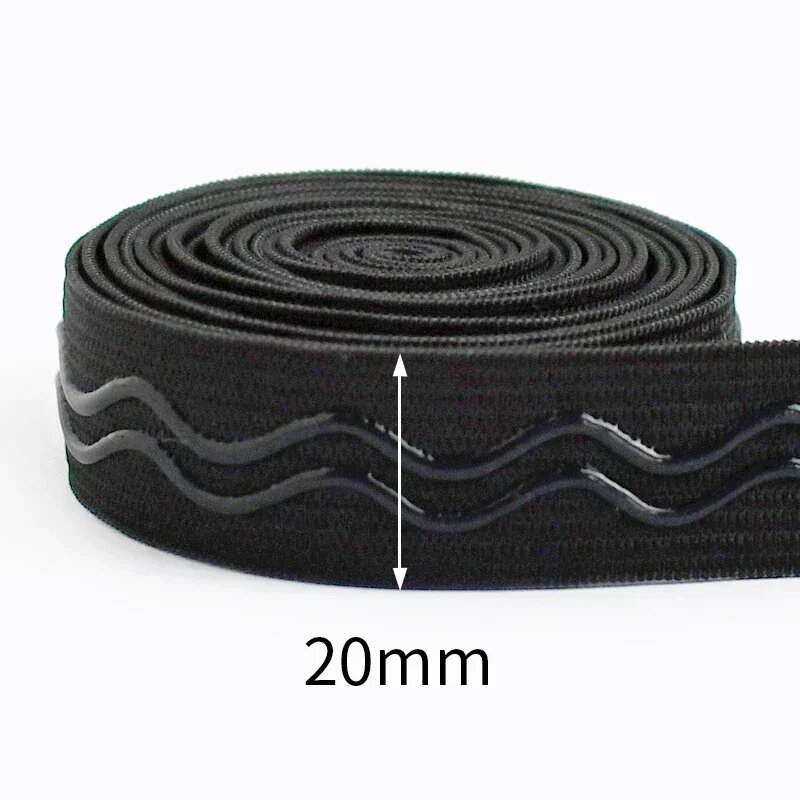 Черная эластичная лента 20 мм, 10 метров, EB013-Black2-20mm