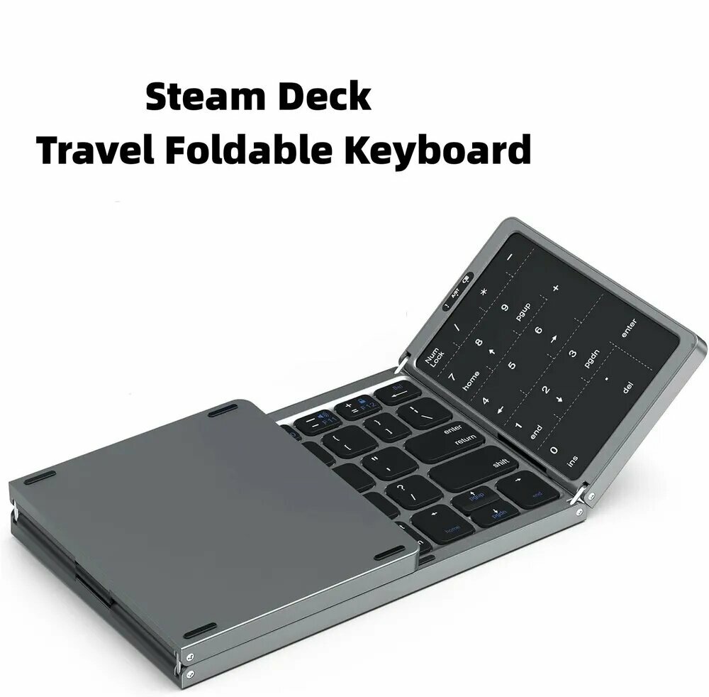 Складная клавиатура Steam Deck Travel, портативная многофункциональная беспроводная Bluetooth-клавиатура с тачпадом и цифровой панелью для Steam Deck