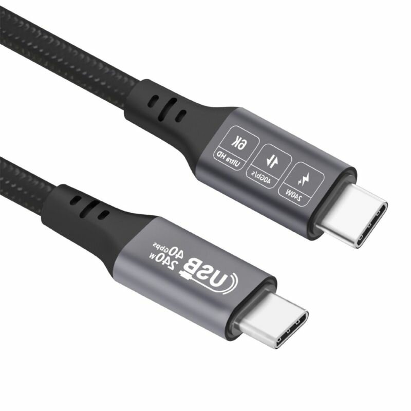 Кабель для передачи данных USB4 мощностью 240 Вт совместим с Thunderbolt 3 double-headed typec 6K-1.8m