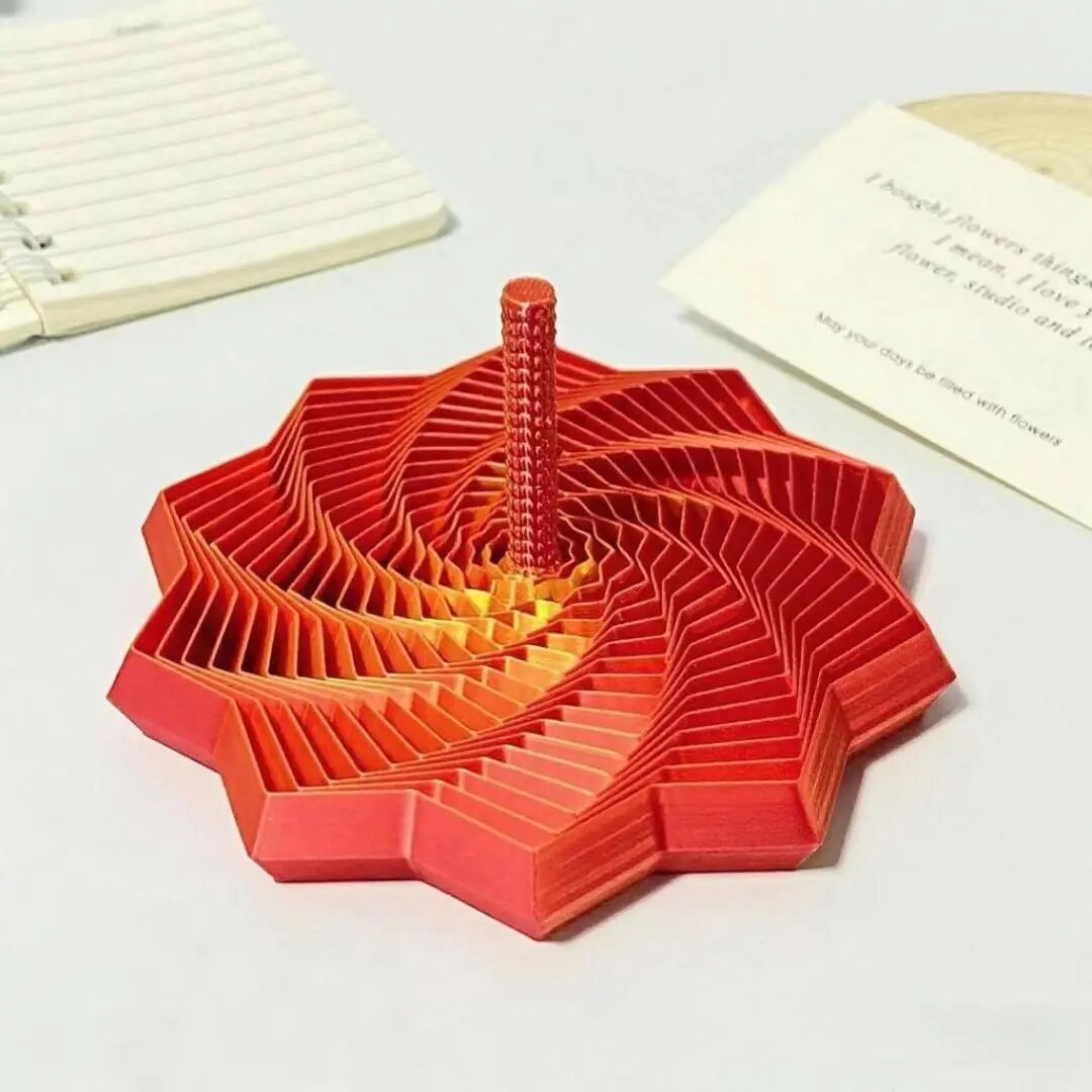 Красная фрактальная звезда 3D печать, 8.7CM