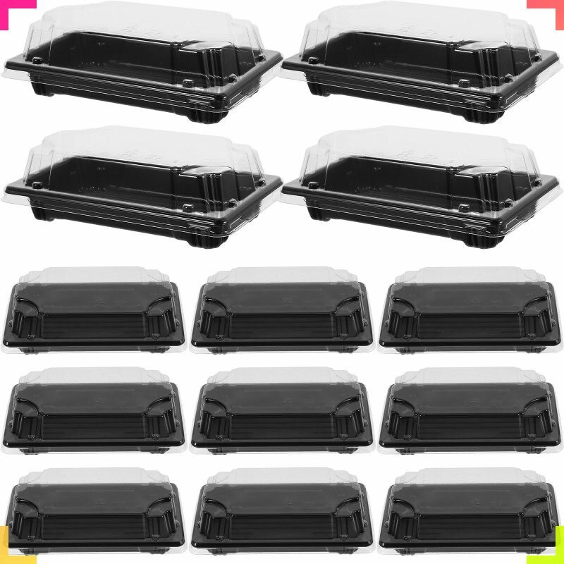 50 Штук Коробок Для Суши Термоустойчивые Блэк 14.00X8.30X3.00Cm