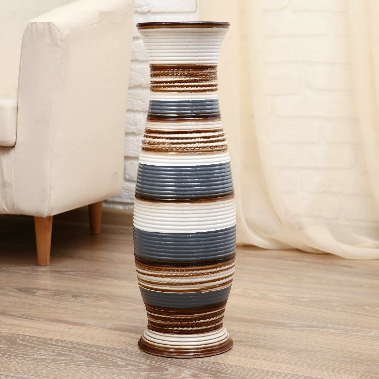 Ваза «Зефир», напольная, керамика, высота 60 см, диаметр 17 см, цвет микс