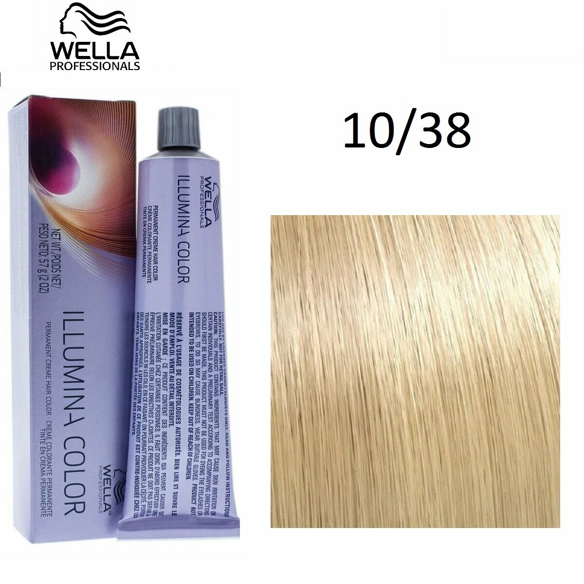 Wella Professionals Крем-краска для волос 10/38 ILLUMINA COLOR яркий блонд золотисто-жемчужный 60 мл