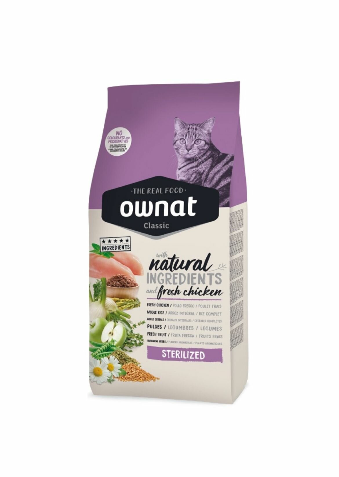 Ownat Adult Sterilized Classic Сухой корм для стерилизованных кошек, с курицей, 4 кг