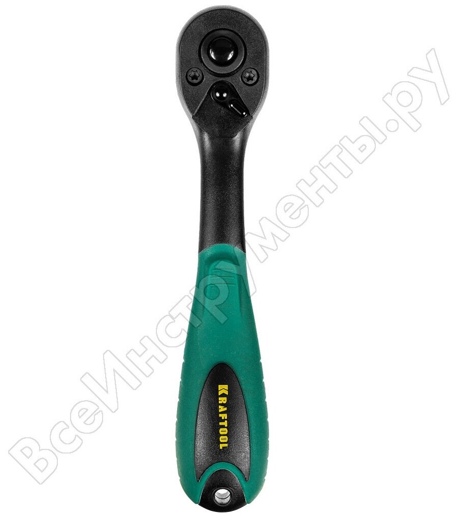 Трещотка для торцовых головок Kraftool EXPERT, Сr-V сталь, 72 зубца, пластиковое покрытие, 1/4" 27796-1/4_z02