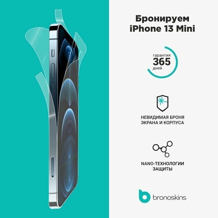 Защитная бронированная пленка для торцов Apple iPhone 13 mini (Глянцевая)