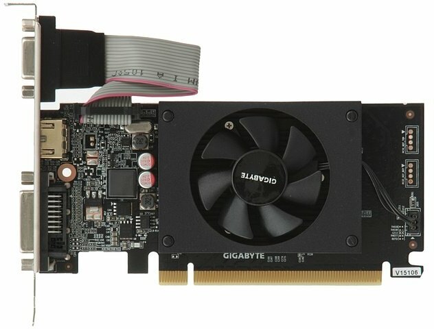 Видеокарта GIGABYTE Видеокарта GIGABYTE GeForce GT 710 GV-N710D3-2GL (GeForce GT 710, 2ГБ DDR3, D-Sub, DVI, HDMI) (PCI-E) (ret)