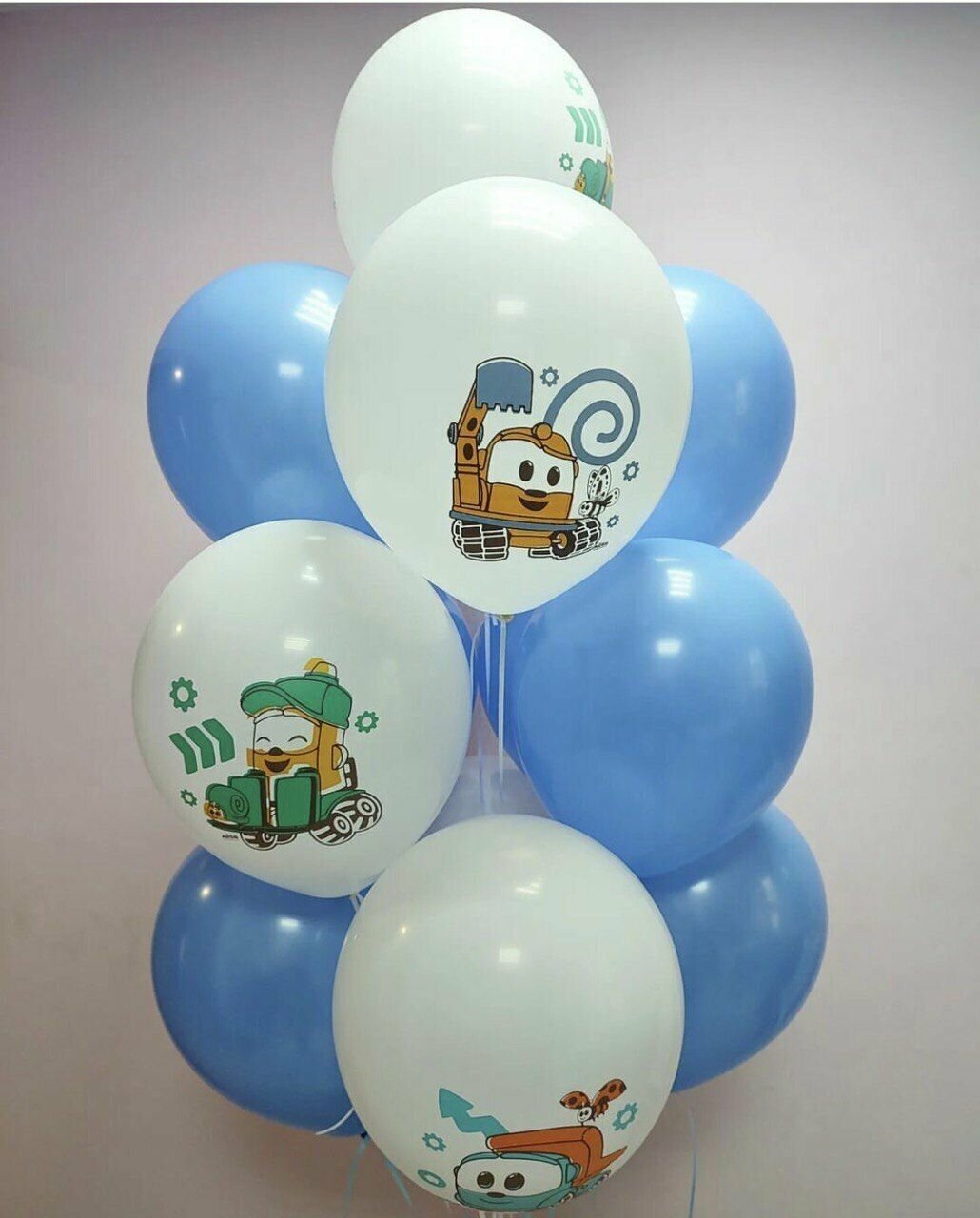 Шары гелиевые 11шт. Грузовичок Лёва. Трактор