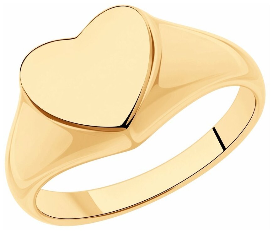 Кольцо, серебро, 925 проба, золочение