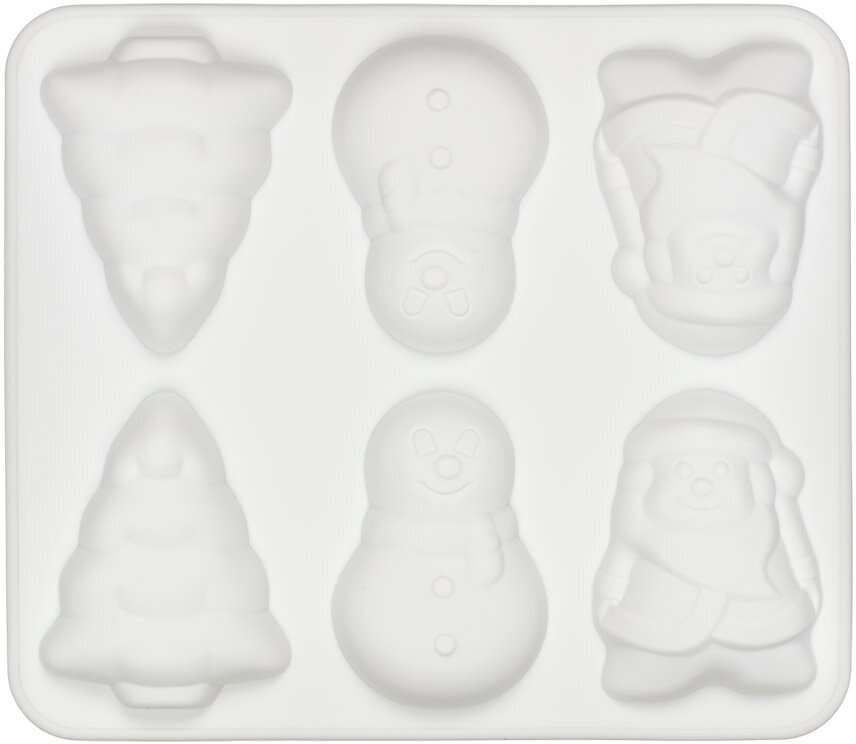 Форма силиконовая "S-CHIEF" для пирожных SPC-0324 30.2 x 26 x 2.5 см "новогодняя" - 6 ячеек