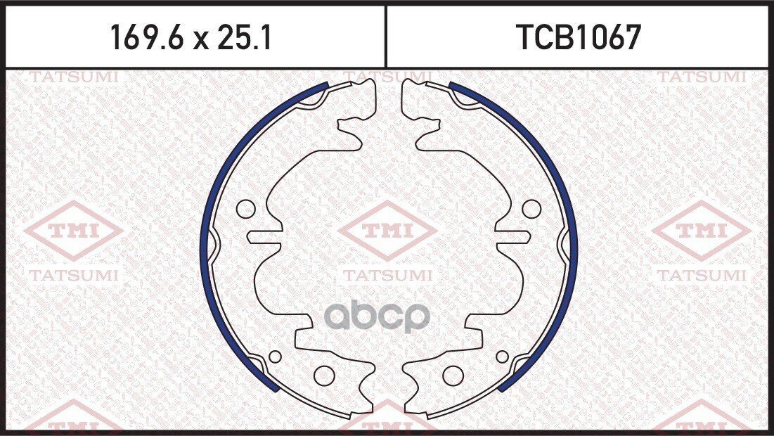 Колодки тормозные барабанные TATSUMI арт. TCB1067