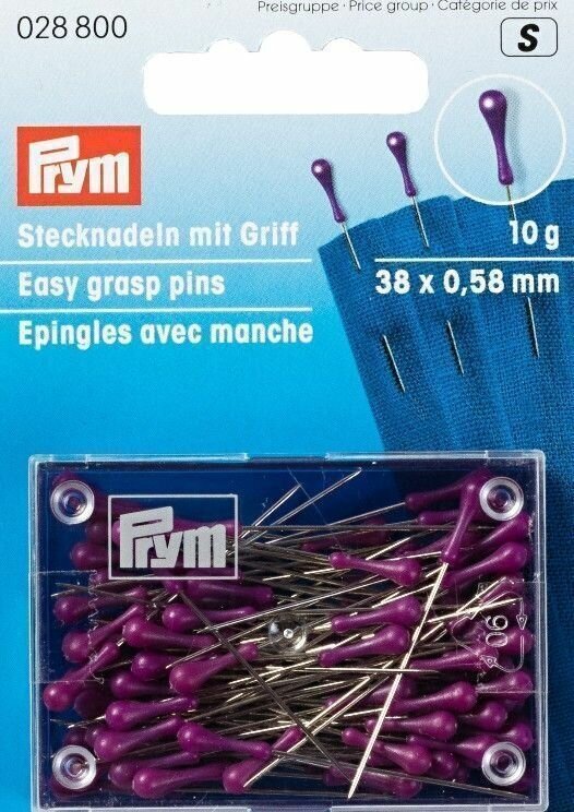 Булавки с каплевидными головками 38*0,58см, 10г PRYM 028800