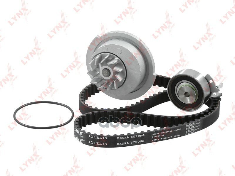 Комплект ремня ГРМ с водяным насосом (усиленный ремень) LYNXauto арт. PW1003