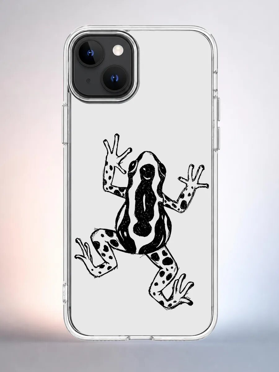 Чехол iPhone 14 лягушка яркая силиконовый