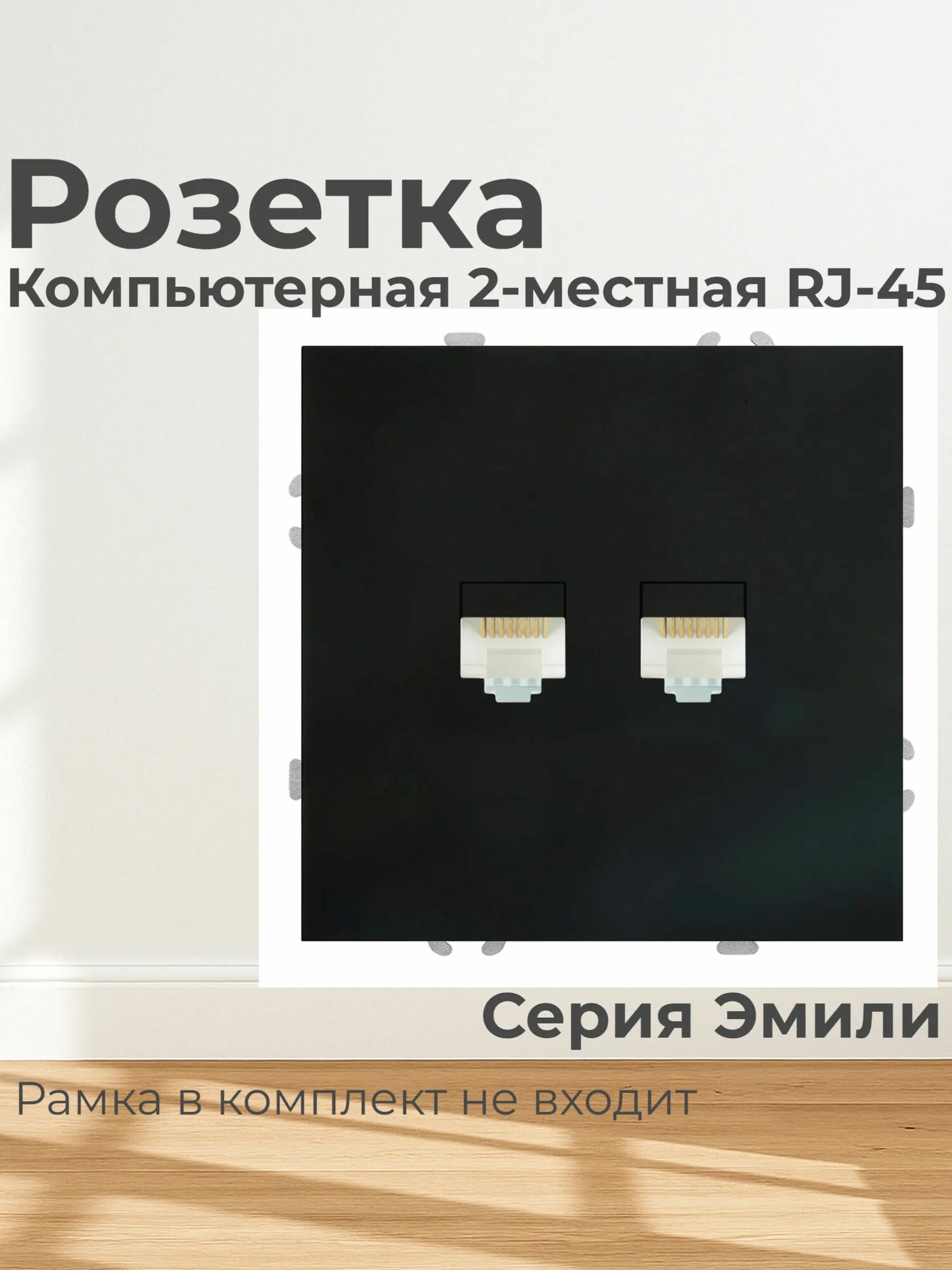 Розетка компьютерная 2-местная RJ-45 . Эмили